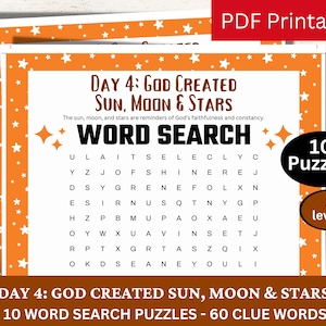 10 Bible Stories Themed Word Search Puzzle Games, Sunday School Class ...