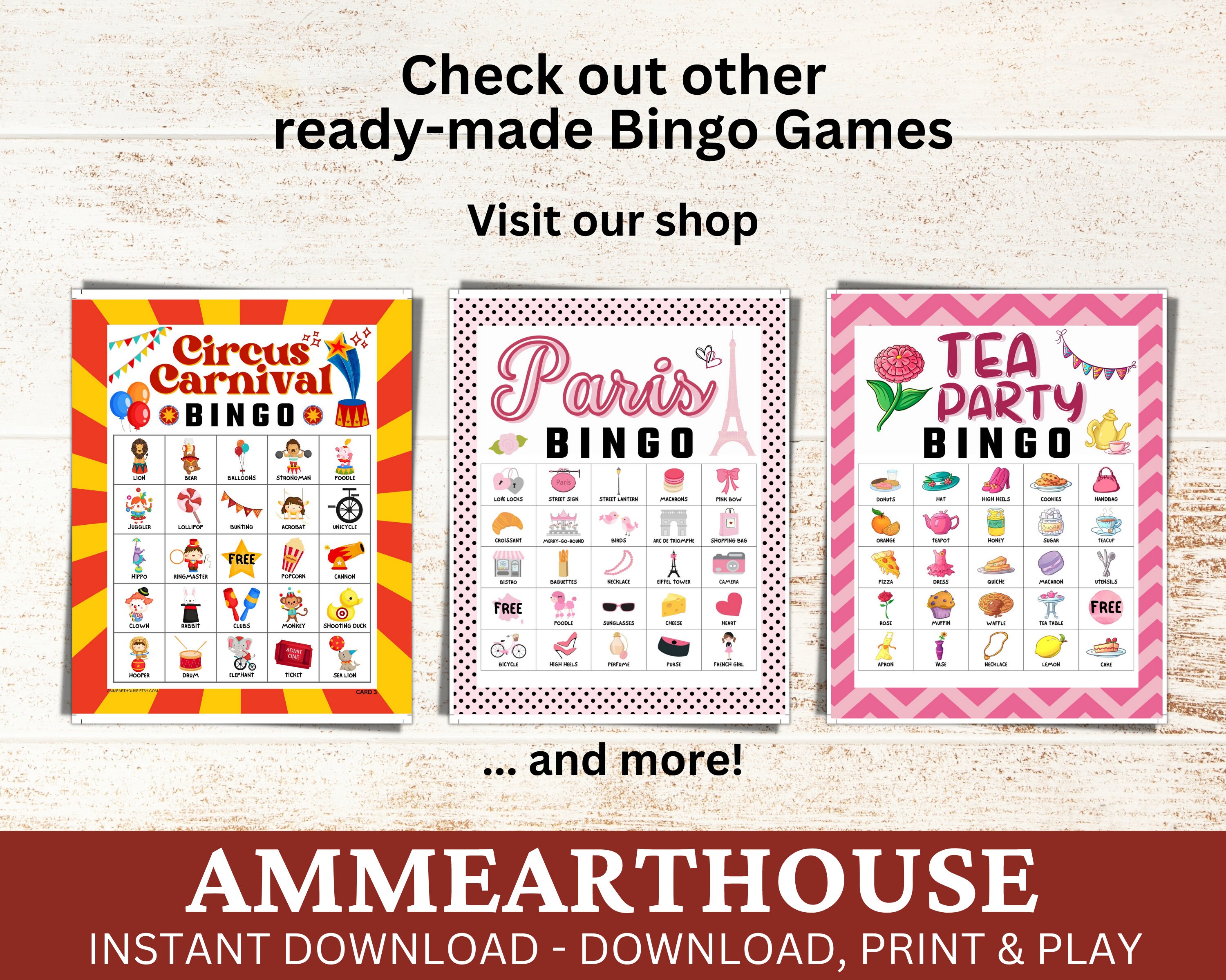 20 BBQ Time Bingo Game Cards, Barbecue Party Family Bingo, Summer ...