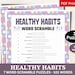 7 Healthy Habits Word Scramble Puzzle Game, Good Practice Activity ...