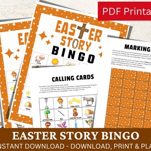50 Easter Story Bingo Game Cards, Bible Church Youth Gathering Activity ...