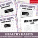 15 Healthy Habits Word Search Puzzle Game, Good Practice Activity, Self ...