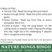 Nature Songs Bingo Game 300 Card, Music Bingo With Playlist ...