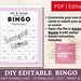 25 Editable Bingo Pastel Violet Template PDF DIY Fillable - Etsy