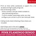 100 Pink Flamingo Watercolor Bingo Game, Tropical Summer Theme Birthday ...