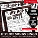 Hip Hop Songs Bingo Game 100 Card Rap Music Party Activity - Etsy