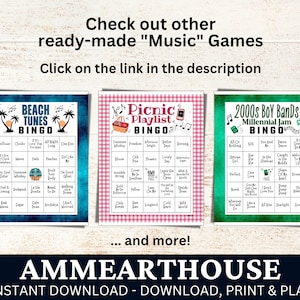 Classic 80s Songs Bingo Game 50 Cards, Timeless Music Party Activity ...