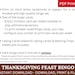 Thanksgiving Feast Bingo 50 Cards, Gratitude Group Activity PDF ...