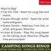 Camping Songs Bingo 50 Card, Summer Journey Music With Playlist Game ...