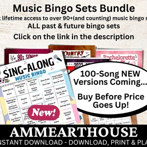 Hip Hop Songs Bingo Game 50 Cards, Rap Music Party Activity, Family ...