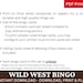 100 Wild West Watercolor Bingo Game, Cowboy Family Party, Summer Guest ...