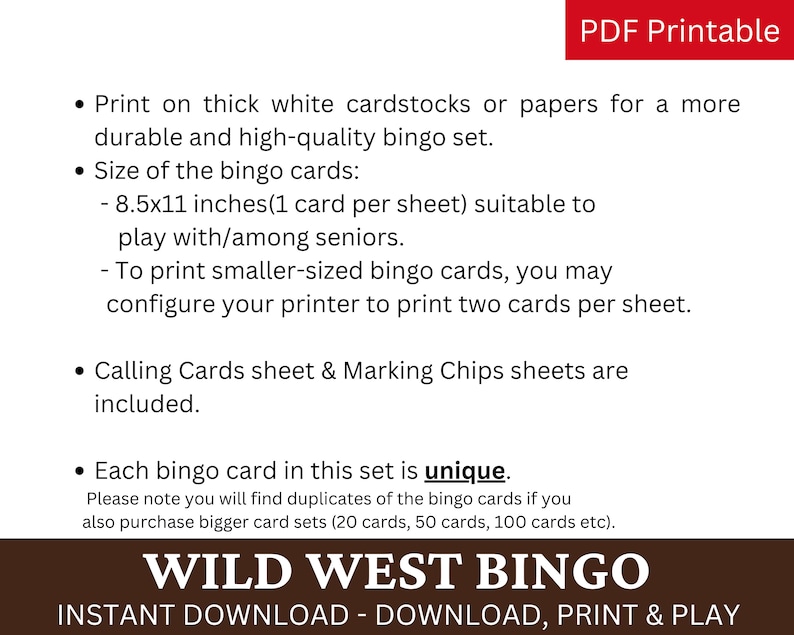 100 Wild West Watercolor Bingo Game, Cowboy Family Party, Summer Guest ...