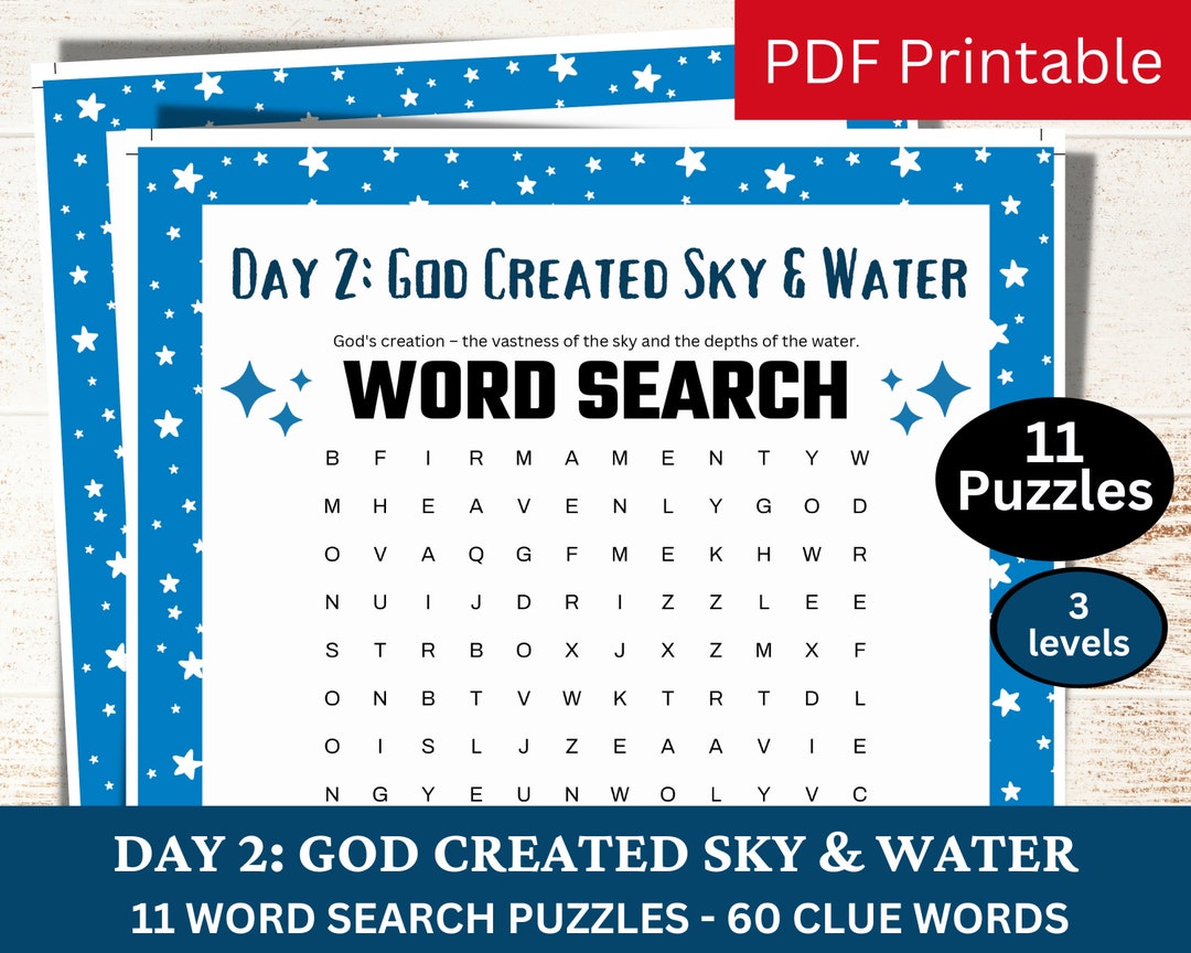 11 Bible Stories Themed Word Search Puzzle Games, Sunday School Class ...