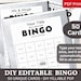 100 Editable Word Bingo Plain Template PDF, DIY Fillable Printable Game ...