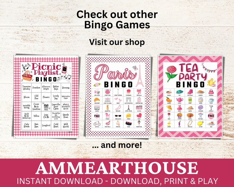 100 Pink Flamingo Watercolor Bingo Game, Tropical Summer Theme Birthday ...