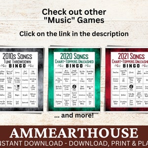 5 2000s Songs Bingo Game, Y2K Family Reunion Party Night, Throwback ...