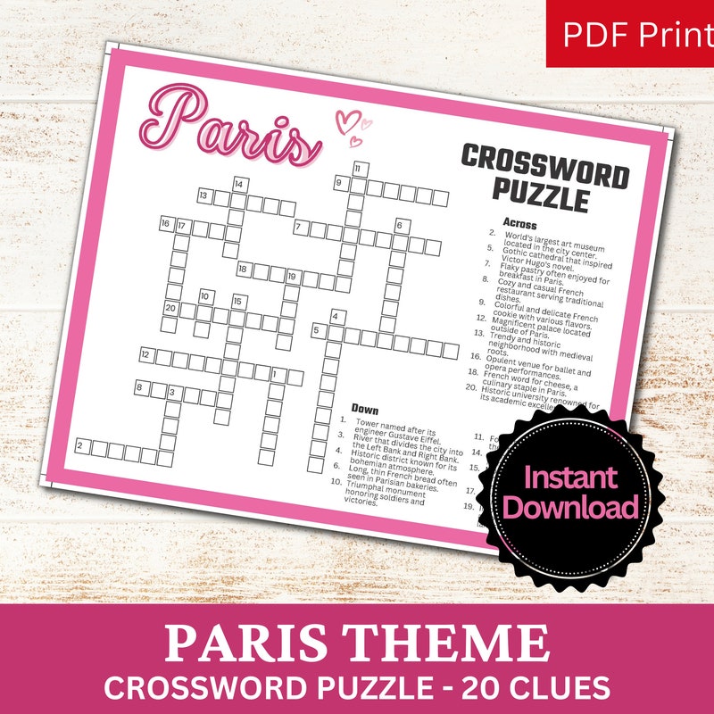 Crossword Themed Card - Etsy