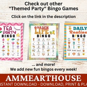 50 Picnic Day Bingo Game Card, Family Reunion Activity, Fun Birthday ...