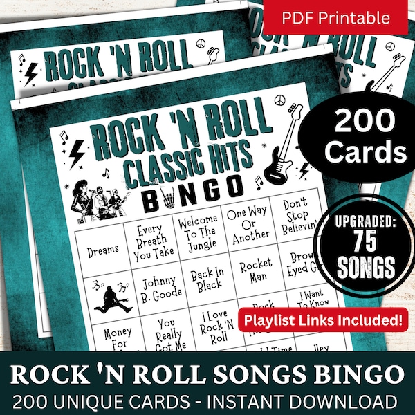 Custom Music Bingo With Playlist - Etsy