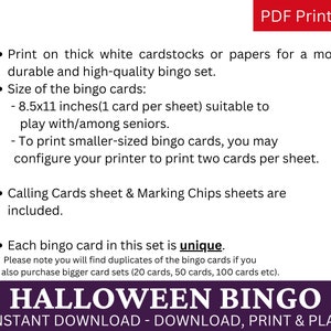 100 Halloween Bingo Game, Cute Birthday Party Activity for Kids, Spooky ...