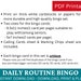50 Daily Routine Bingo Game Card, Daily Chores Bingo, Self Care ...