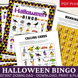 100 Halloween Bingo Game, Cute Birthday Party Activity for Kids, Spooky ...