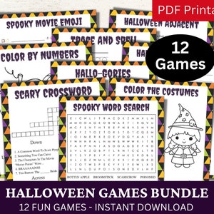 12 Halloween Games Bundle Pack, Spooky Theme Activity for Kids Teens ...