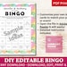 100 Editable Bingo Colorful Pastel Themed Template PDF, DIY Fillable ...
