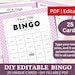 25 Editable Bingo Pastel Violet Template PDF, DIY Fillable Bingo Game ...