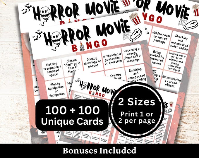 51 Horror Movie Trope Bingo Cards – Fun and Spooky Game for Fans ...