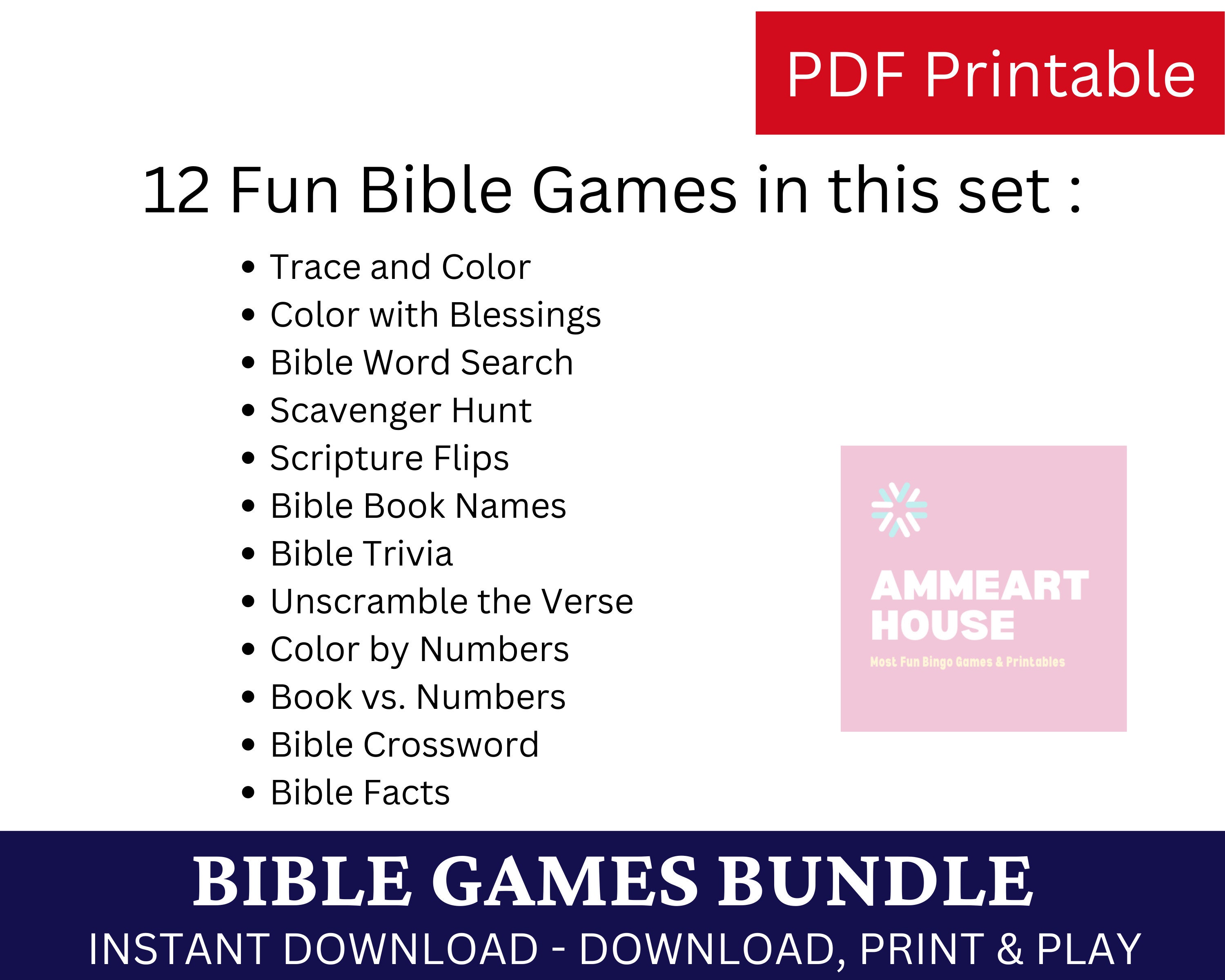 12 Bible Games Bundle Pack for Kids Church Youth Gathering - Etsy