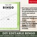 50 Editable Bingo Watercolor Green Template PDF, DIY Fillable Game ...