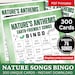 Nature Songs Bingo Game 300 Card, Music Bingo With Playlist ...