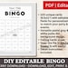 100 Editable Bingo Pastel Gray Template PDF, DIY Fillable Bingo Game ...