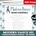 7 Modern Dance Themed Word Scramble Puzzle Games, Contemporary Move ...