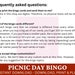50 Picnic Day Bingo Game Card, Family Reunion Activity, Fun Birthday ...