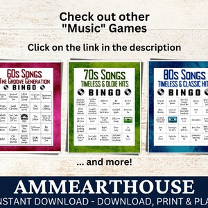 5 1950s Songs Bingo Game Card, 50s Music Bingo With Playlist, Family ...