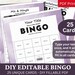 25 Editable Bingo Watercolor Gray Template PDF, DIY Fillable Game Cards ...