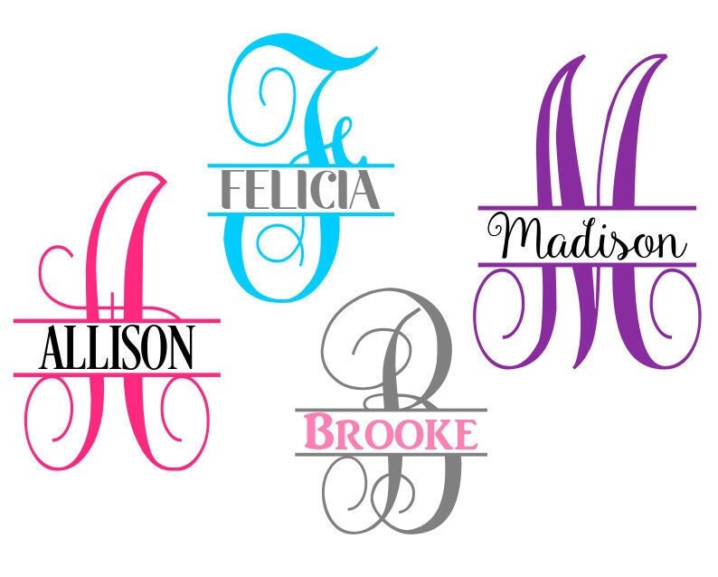 Split Letter Monogram Decal - Etsy