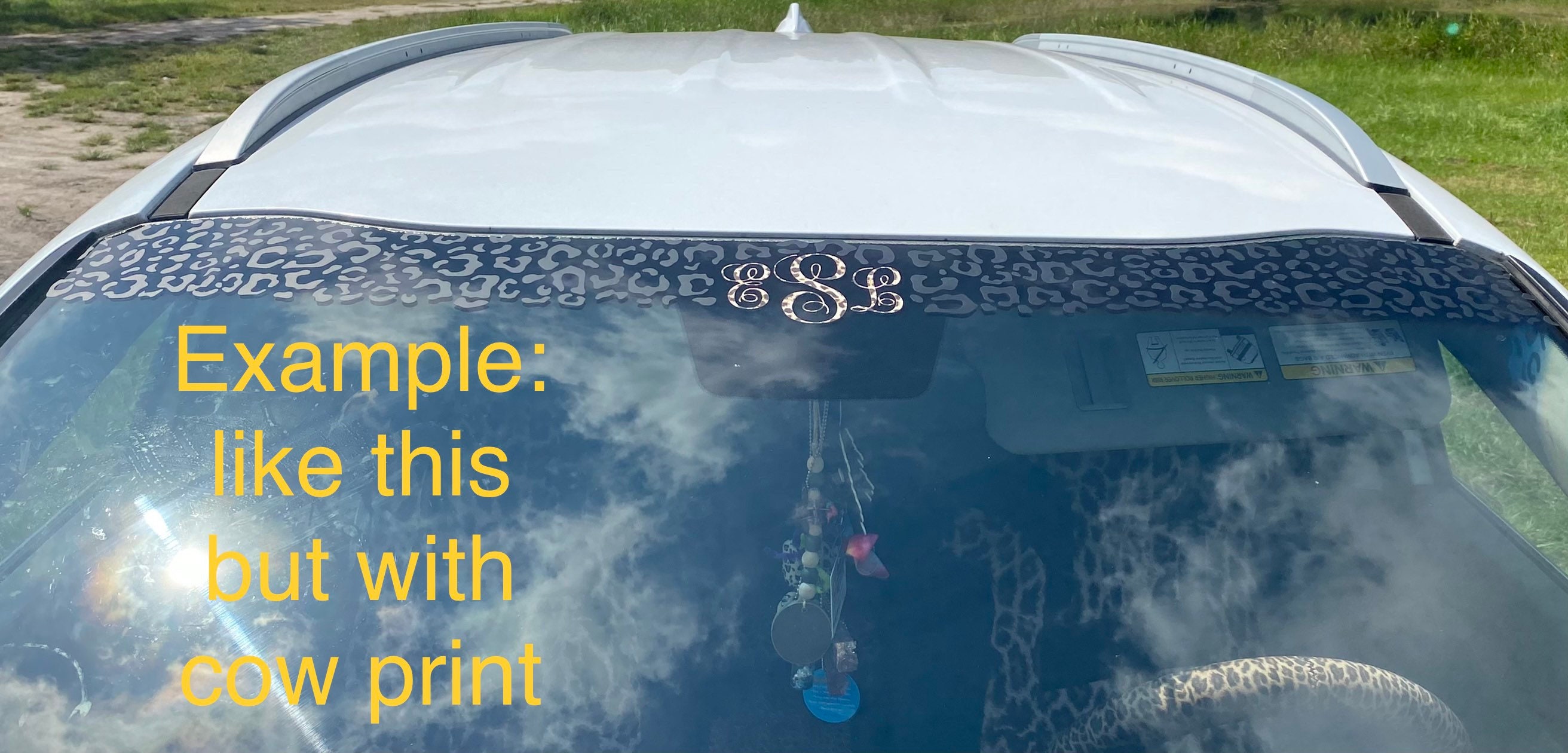 Cow Print Car Decal Set - Etsy