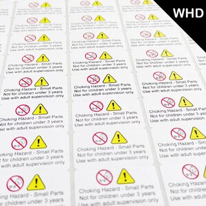 Laser Printed Choking Hazard Warning Labels Stickers Self Adhesive ...