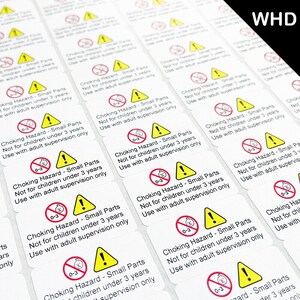 Laser Printed Choking Hazard Warning Labels Stickers Self Adhesive ...