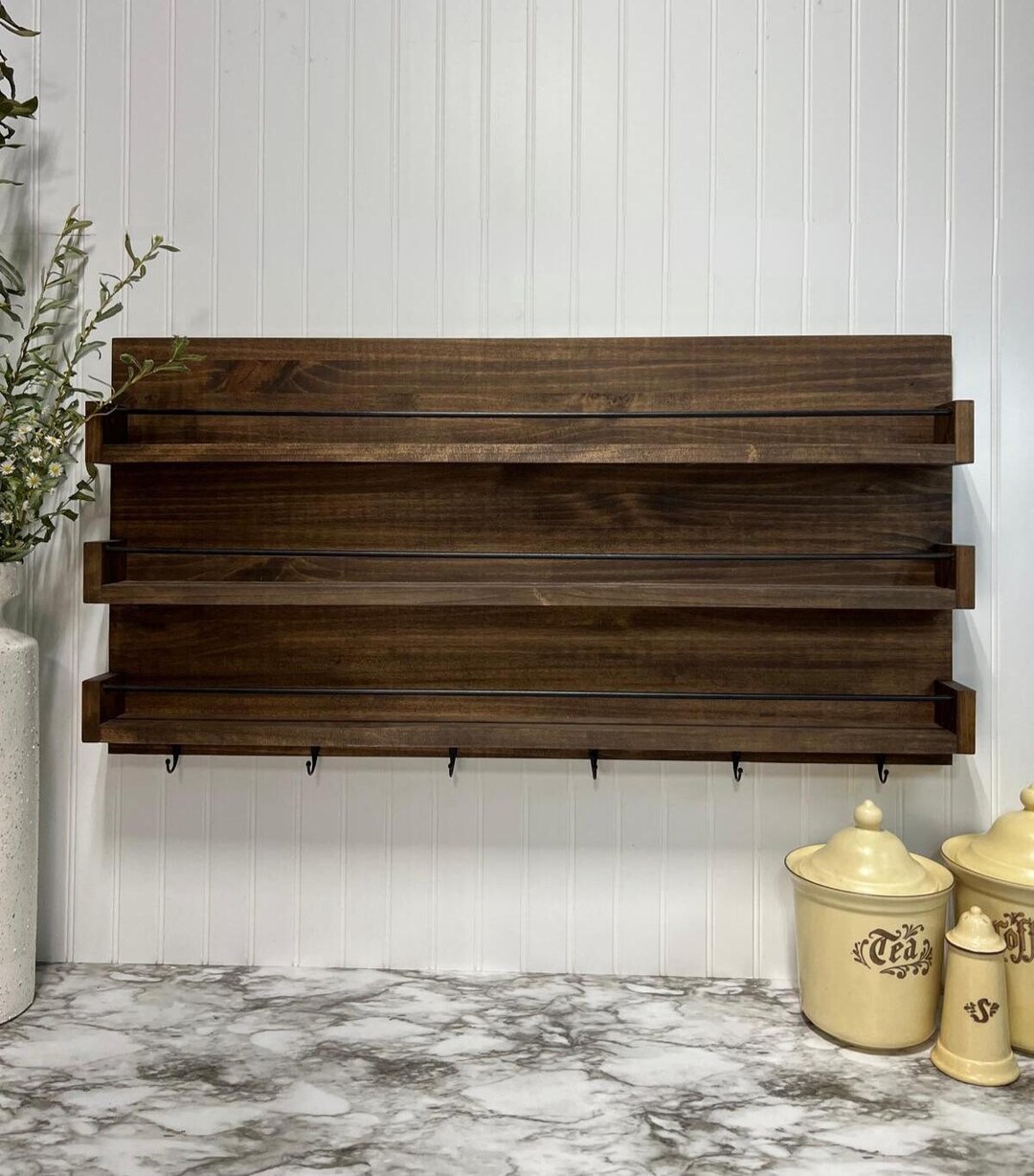 Spice Rack Display Organizer - Wall Mounted Spice Jar Display - Spice ...