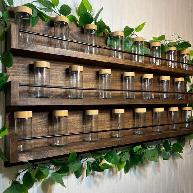 Wooden Spice Wall Rack - Etsy