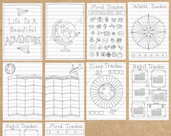 BLANK Adventure Themed Bullet Journal Template PDF | Etsy