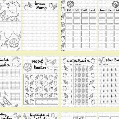 January 2022 Lemon Themed Bullet Journal Template PDF - Etsy