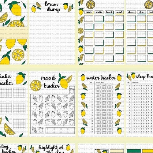 BLANK Lemon Themed Bullet Journal Template PDF - Etsy
