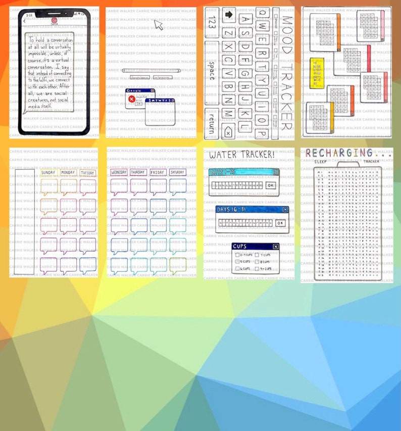 BLANK Tech Themed Bullet Journal Template PDF - Etsy