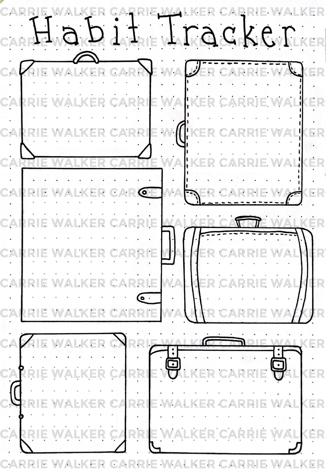 No Color BLANK Adventure Themed Bullet Journal Template PDF - Etsy