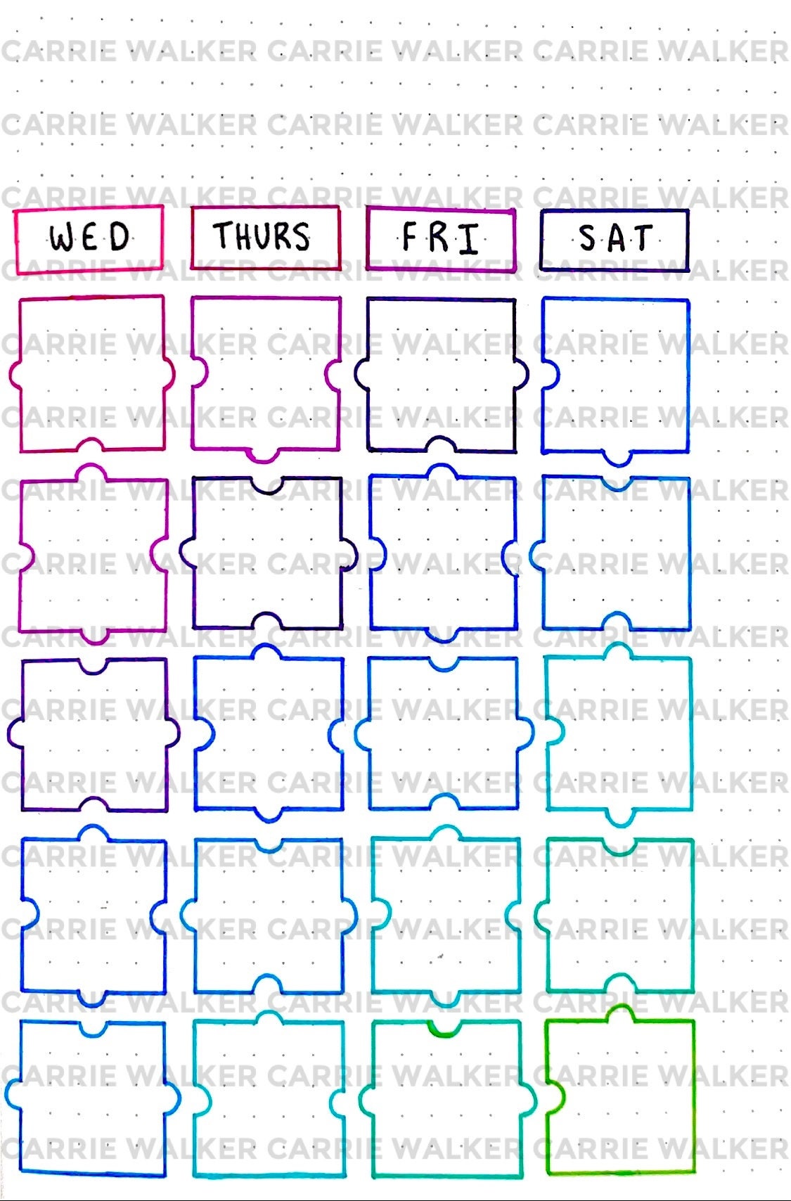 BLANK Puzzle Themed Bullet Journal Template PDF - Etsy