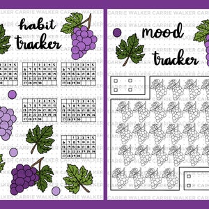 November 2022 Grapes Themed Bullet Journal Spreads PDF - Etsy